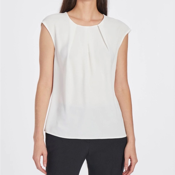 Kasper | Tops | Kasper Womens Inverted Pleat Keyhole Neck Blouse Lily ...